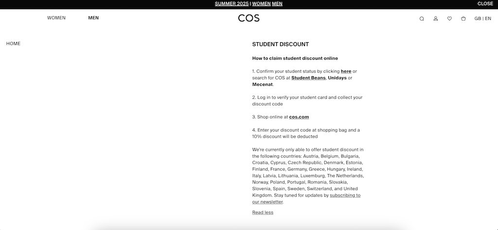 COS Aktionscode: 10 % Rabatt | Dezember 2025