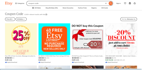 Codice coupon ETSY: 25% di sconto | Gennaio 2026