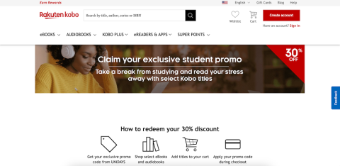 KOBO 促销代码：35% 折扣 + 2 张有效优惠券