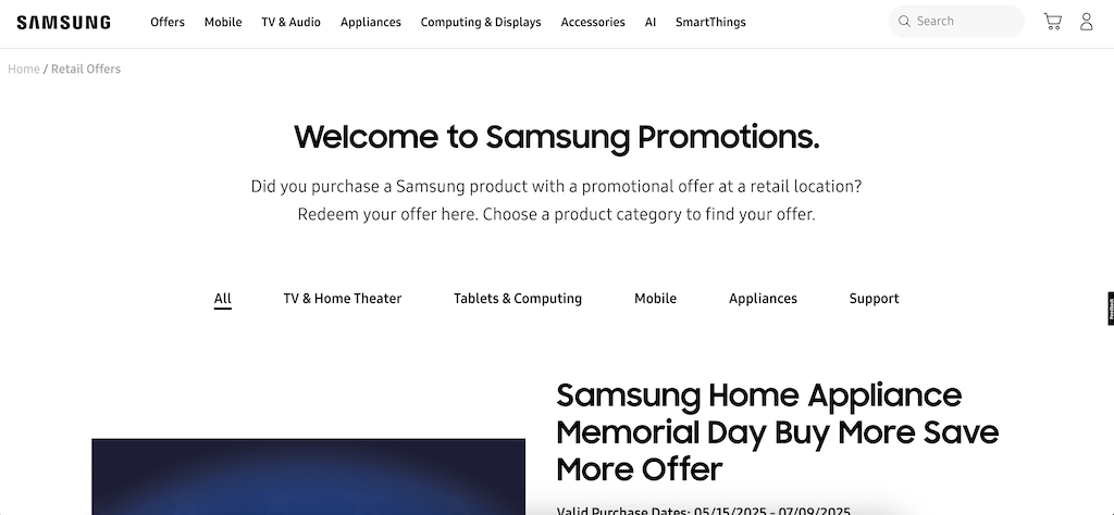 Code promotionnel Samsung : 5 % de réduction | Septembre 2025