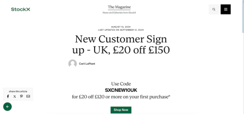 Code de réduction STOCKX : 25 $ de réduction + 18 coupons actifs