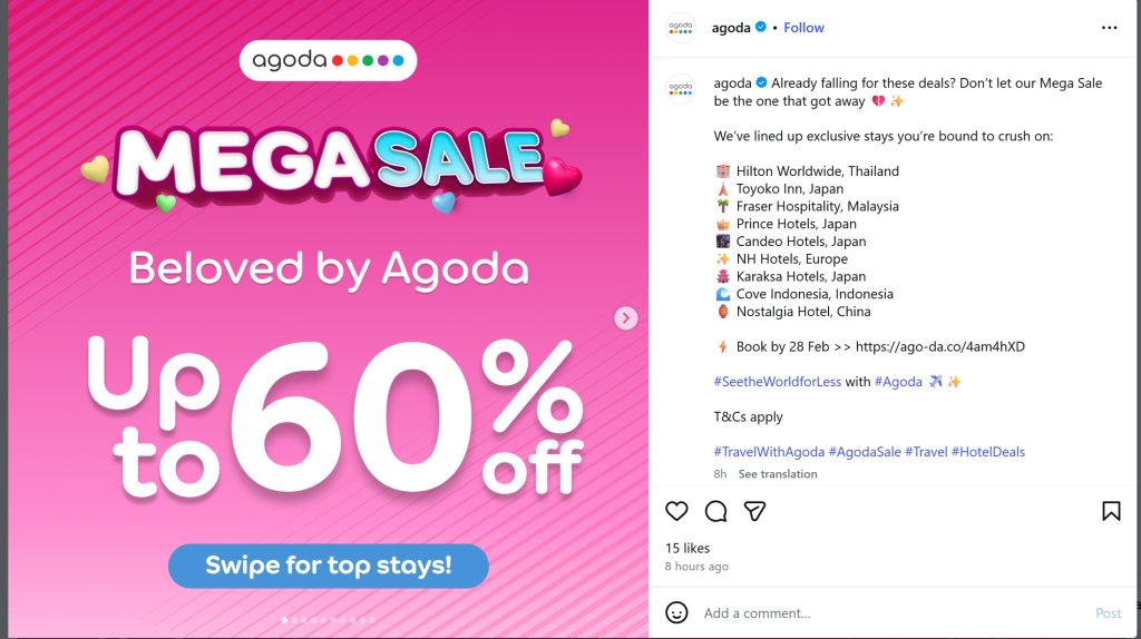 AGODA优惠码：立减50美元 | 4张（有效）优惠券