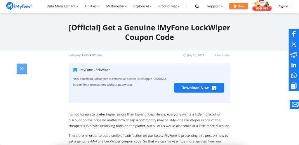 Código de cupón de IMYFONE: 25 % de descuento + 11 cupones activos