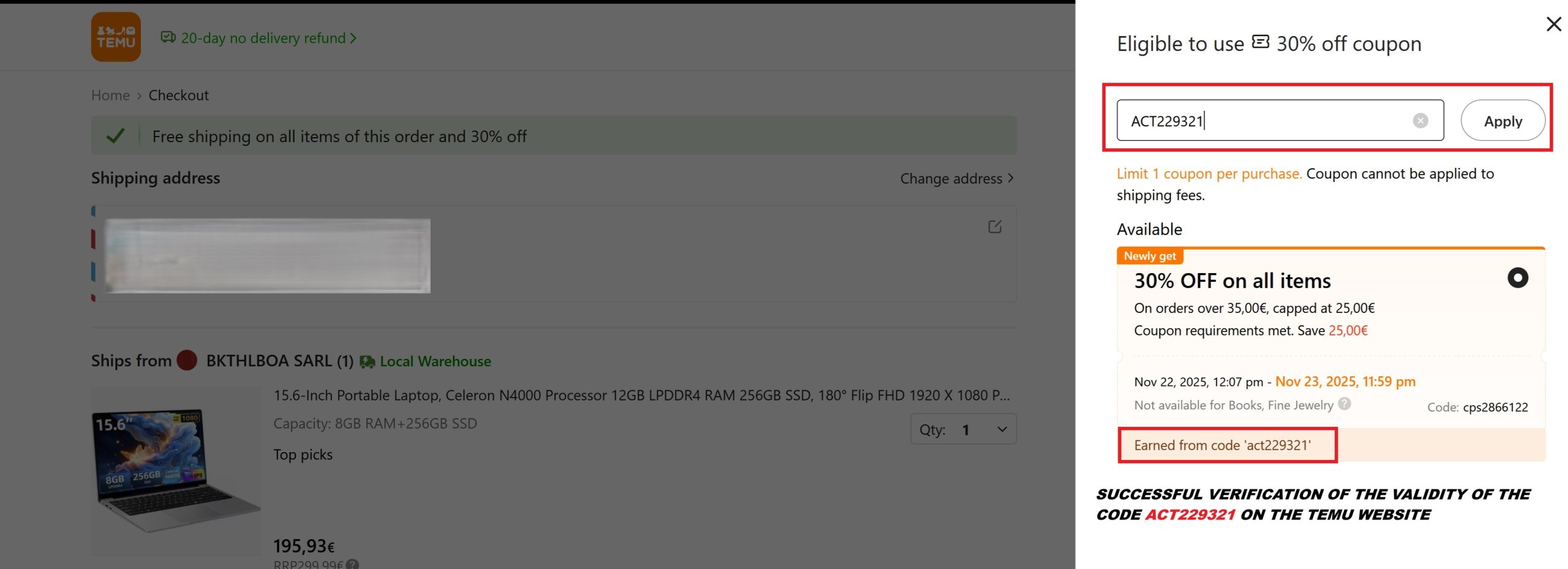 TEMU Gutscheincode: Sparen Sie 40 % + 200 € Paket – 3 verifizierte Angebote
